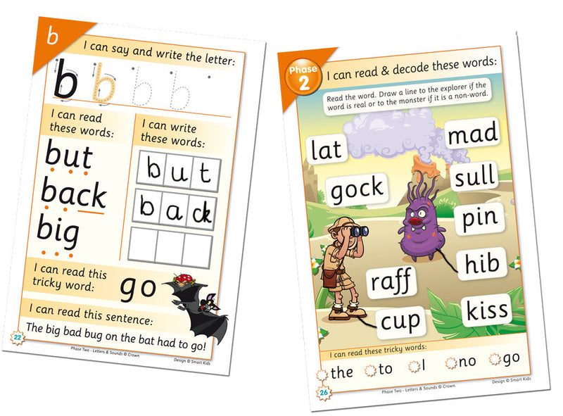Letters and Sounds Phase 2 & 3 Activity Book – Smart Kids