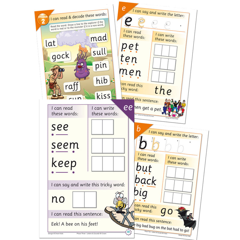 Letters and Sounds Phase 2 & 3 Activity Book – Smart Kids